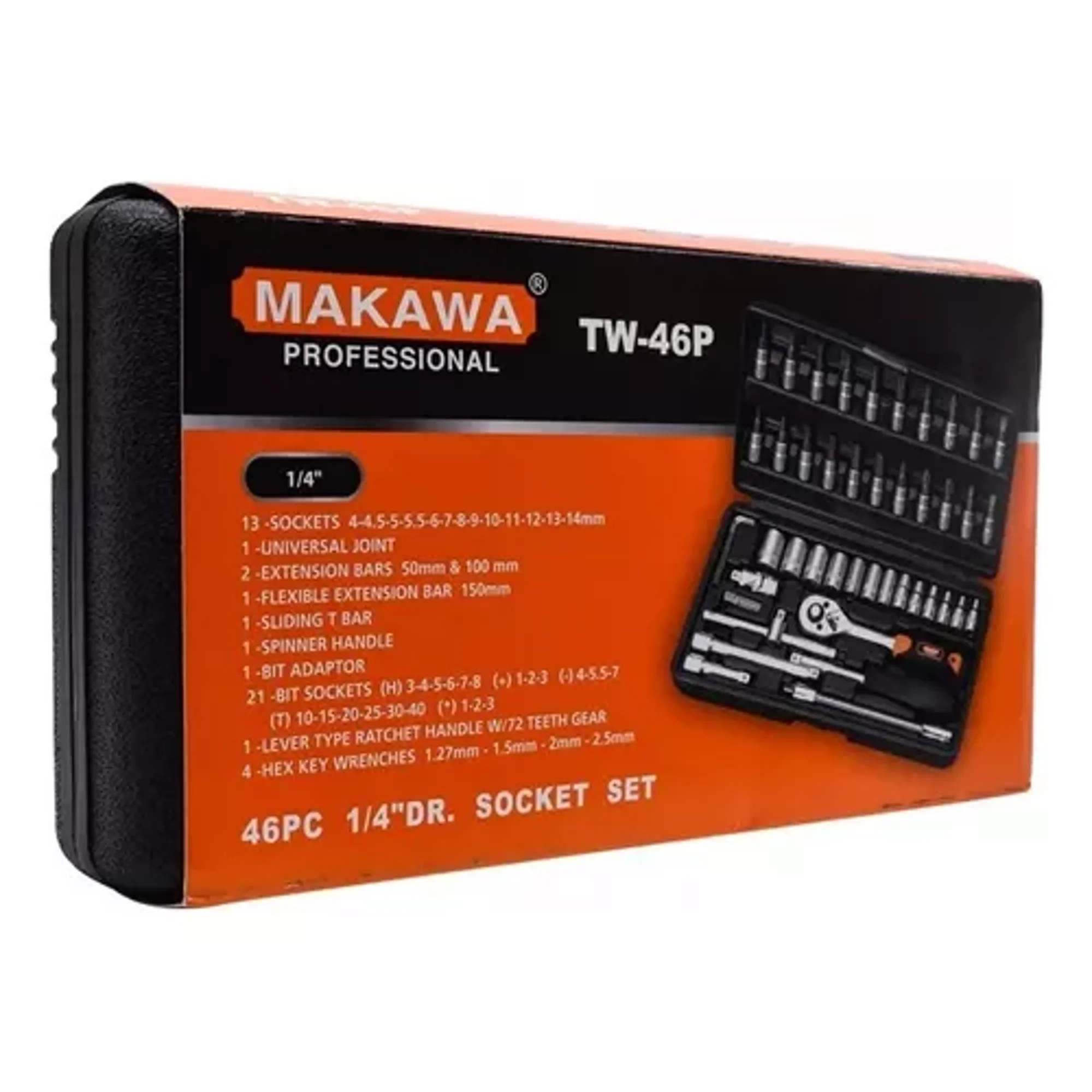 Juego De Dados 1/4'' - 46pcs / Makawa Tw-46p | Lider