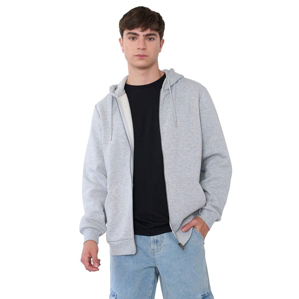 Polerón Hombre Full Zipper Gris Claro Corona | Lider