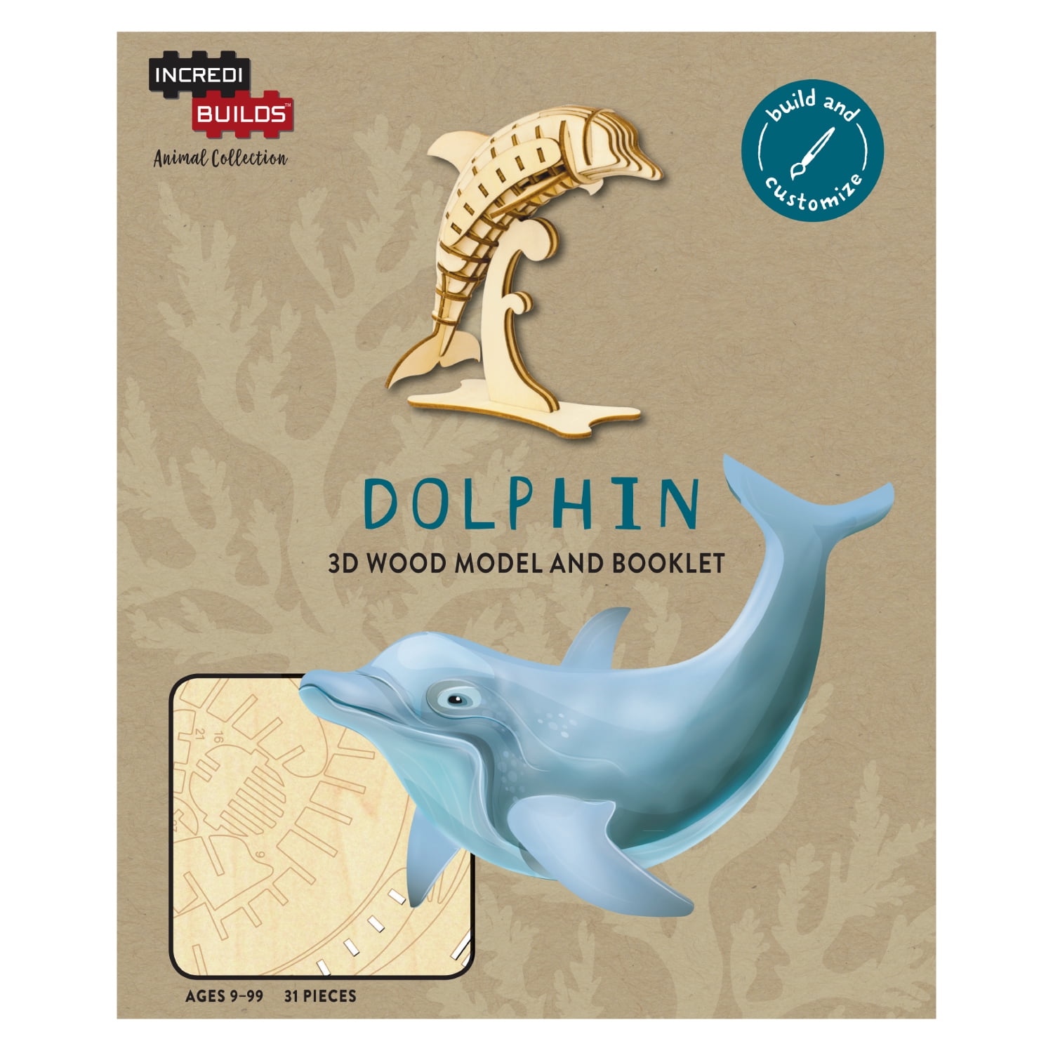 Animal Collection Delfin Modelo Armable En Madera | Lider