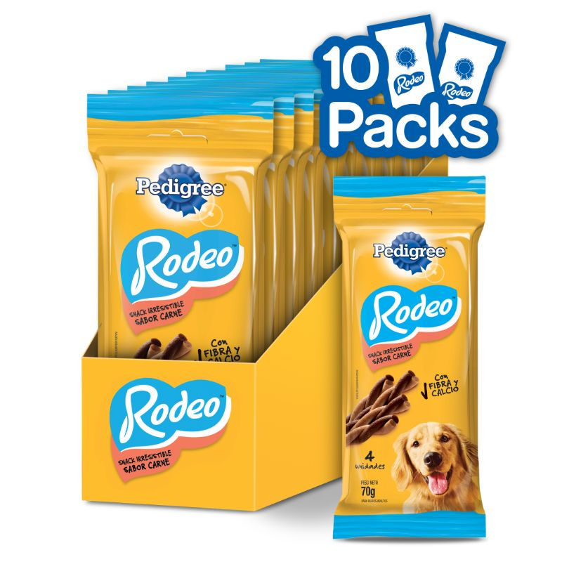 Pack 10 Unidades Rodeo Snack Para Perros Sabor Carne 70 g | Lider