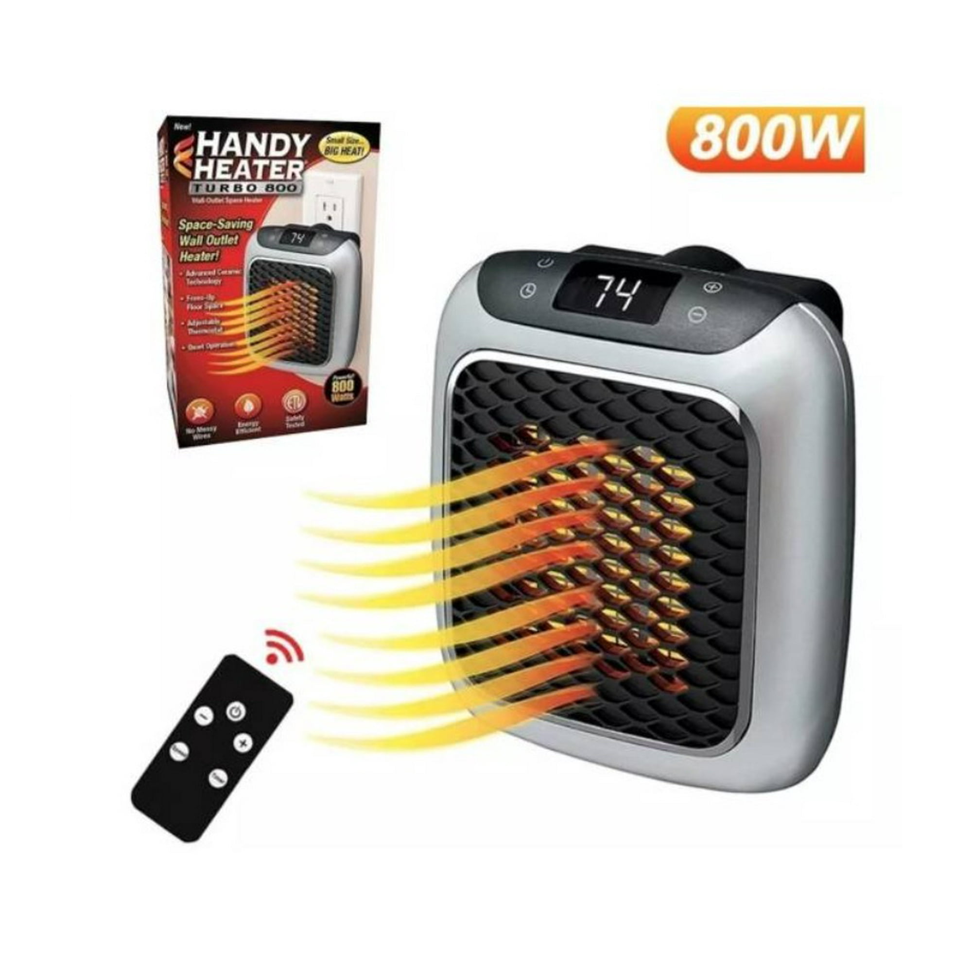 Mini Calefactor Portátil Eléctrico Pared 800w Control Remoto | Lider