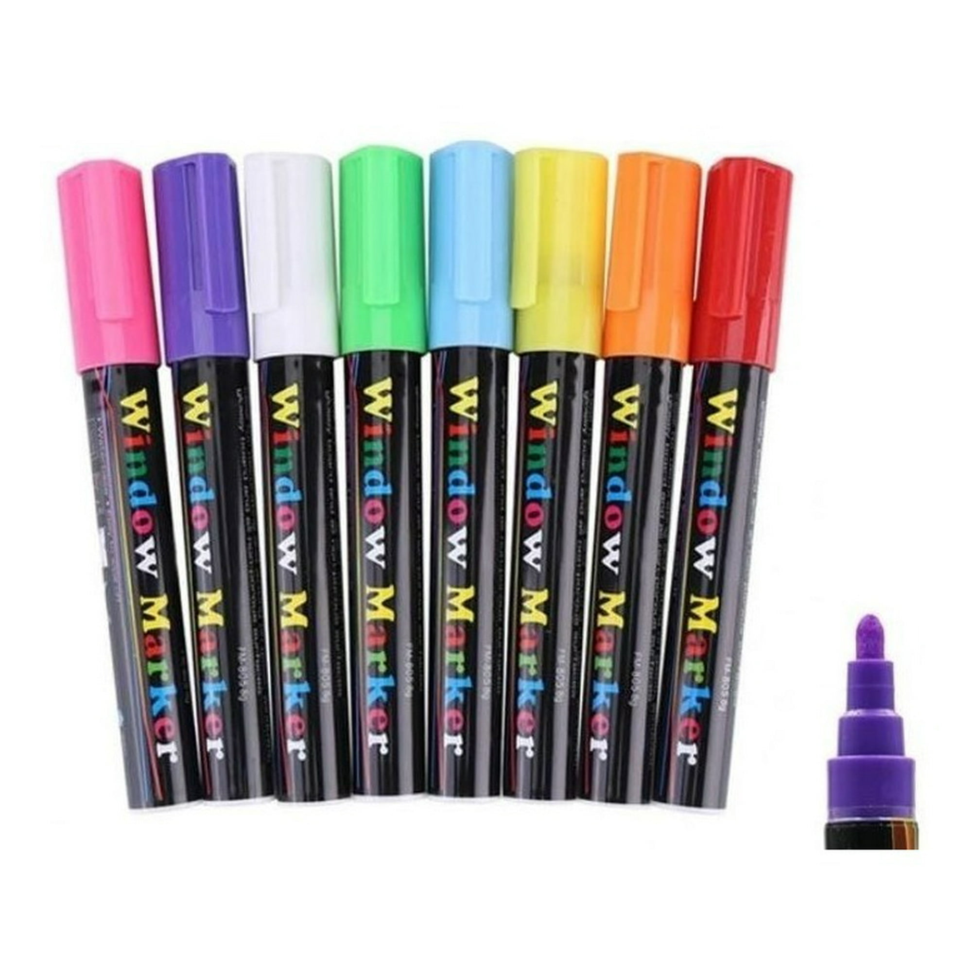 Kit 8 Plumones Tiza Liquida Para Pizarra Led Vidrio Fluor Lider