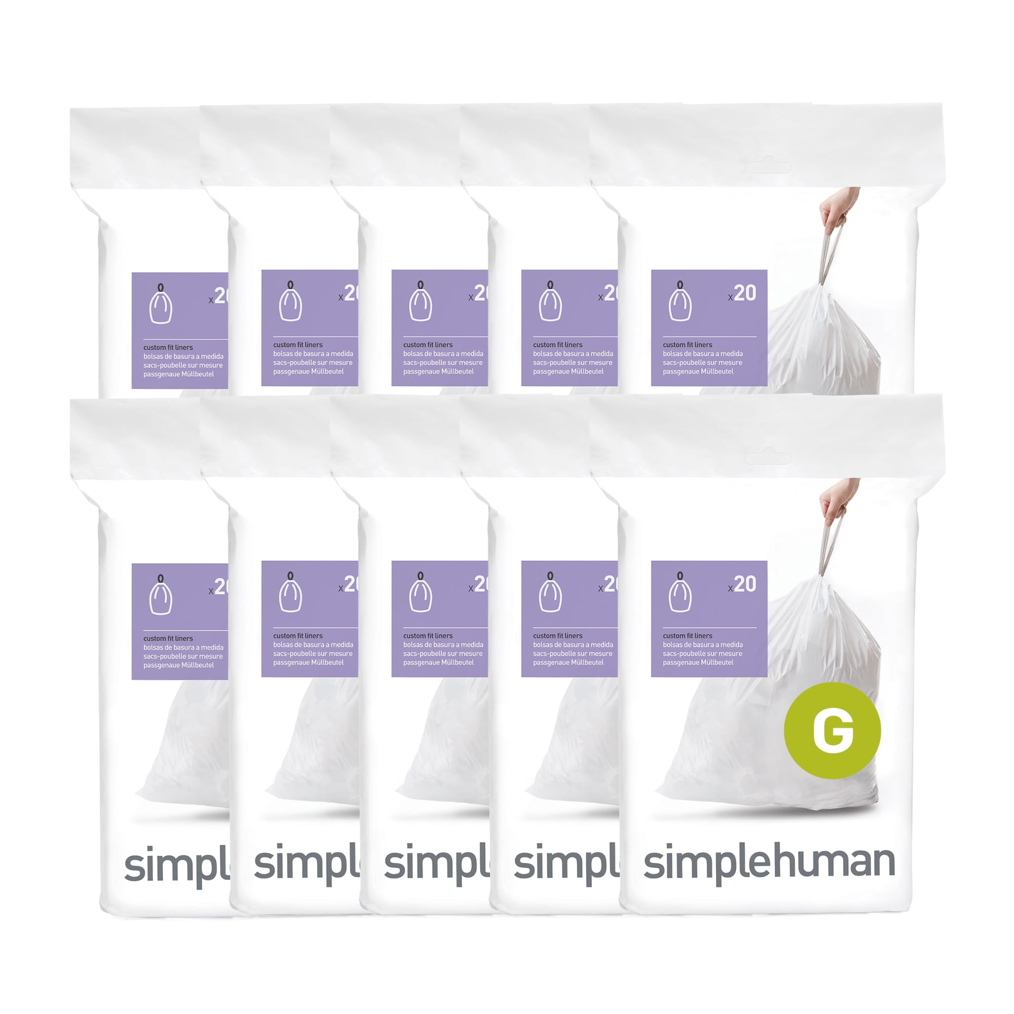 Bolsas de basura Simplehuman Code G 30 L/8 galones, 200 unidades | Lider