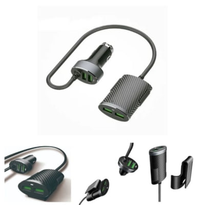 Cargador Usb Auto Con Alargador 4 Puertos 1 Metro Ezra | Lider