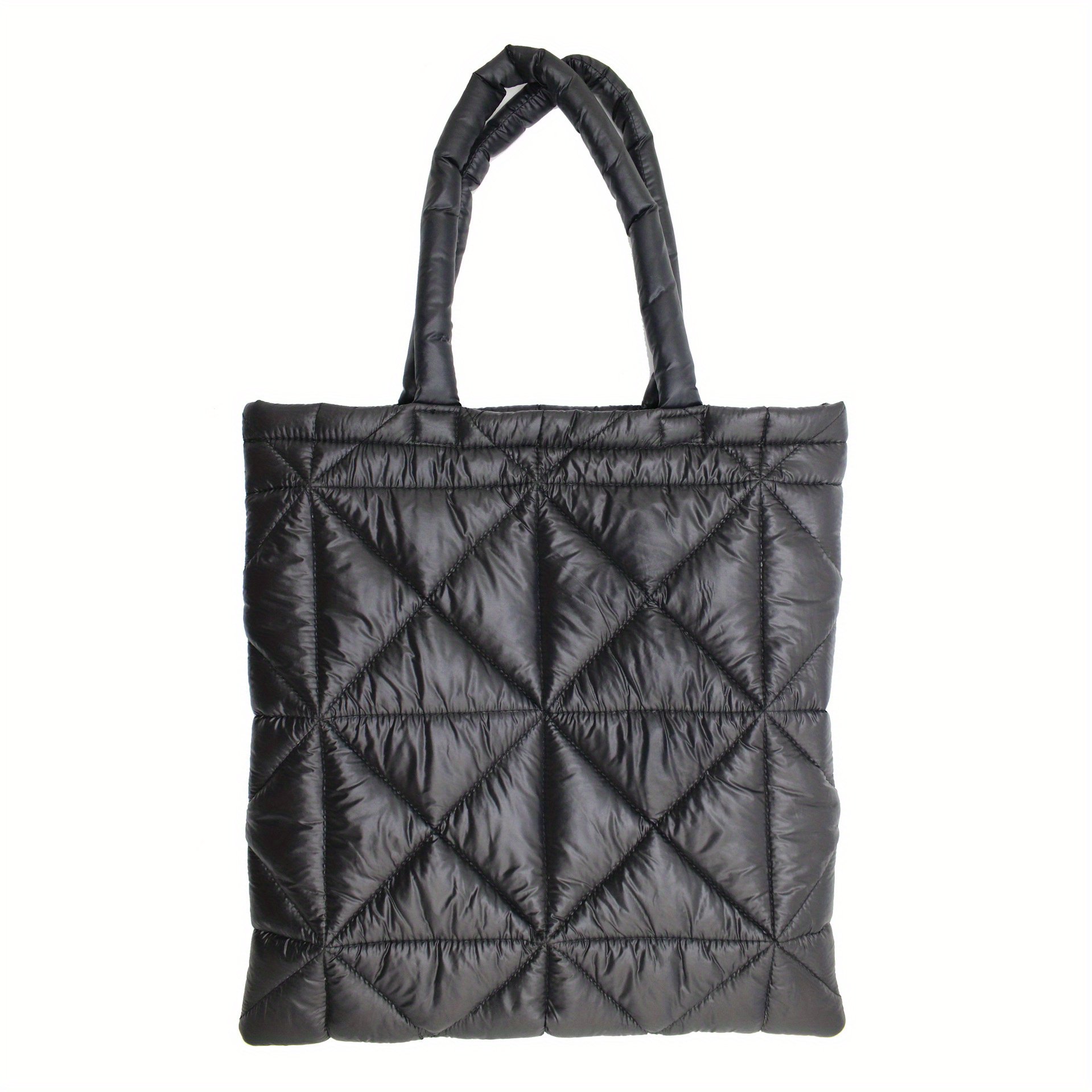 Quilted Puffer Tote Bag For Women, Puffy Y2K Aesthetic Shoulder Bag ...