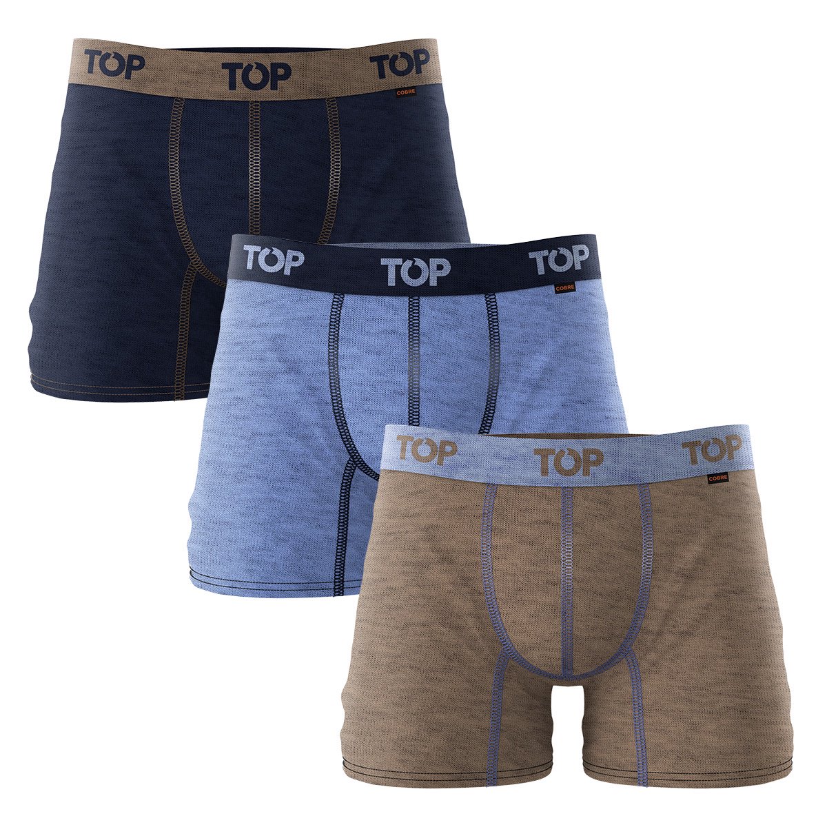 Bóxer Medio Algodón Cobre Pack 3 C4 | Lider