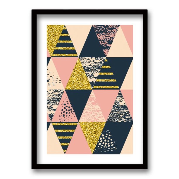 Cuadro Pink/Gold Triangles 40x30cms | Lider