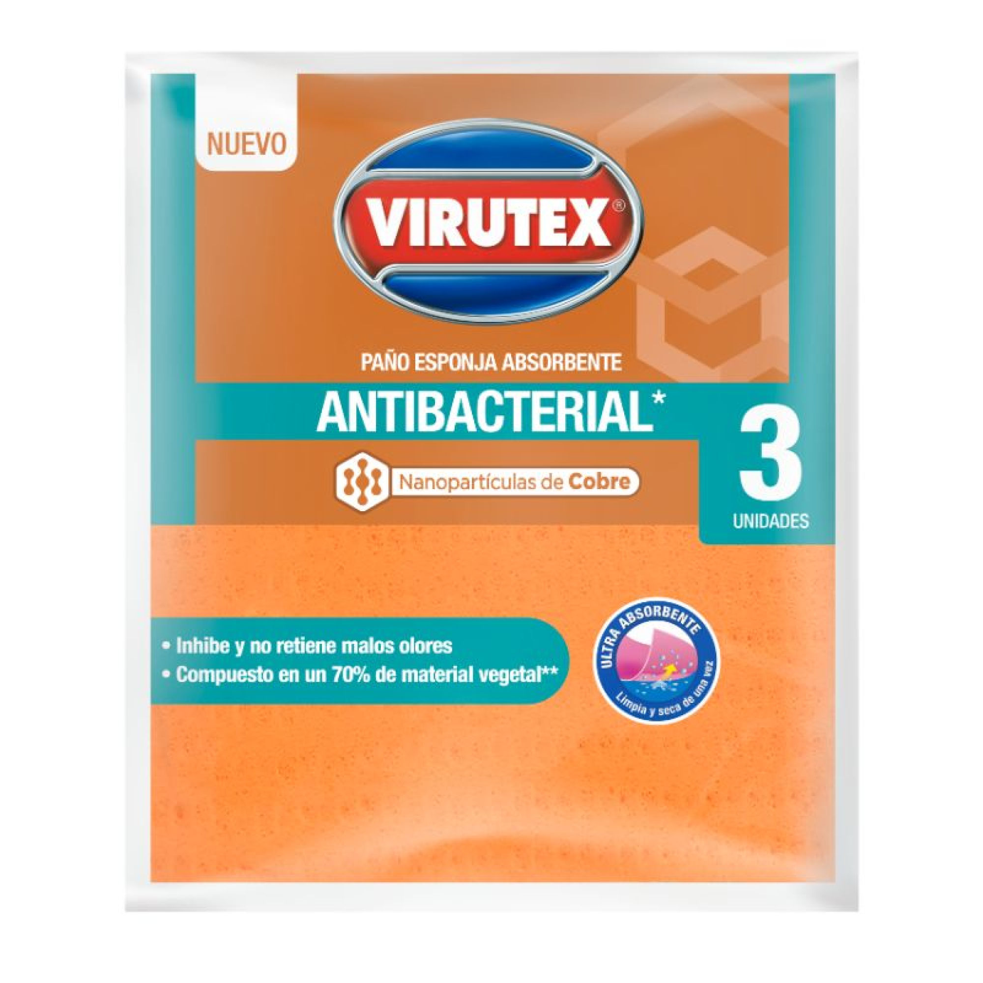 VIRUTEX PANO CELULOSA X3 C/NANOPARICULAS COBRE | Lider