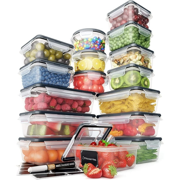 Set 16 Tapper Tuper Herméticos Para Comida Ensalada Nevera | Lider