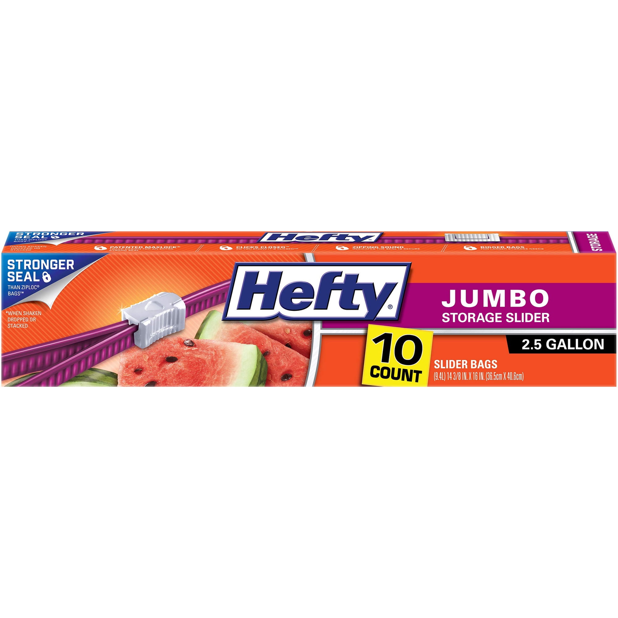Bolsas de almacenamiento Hefty Slider Jumbo 9 x 10 2,5 L (90 en total ...