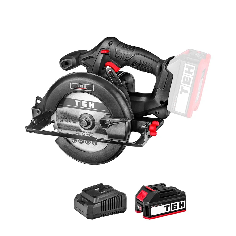 Sierra Circular Inalambrica 20V 6-1/2" 165mm + 1 Batería 4,0 Ah + Cargador TEHTOOLS | Lider