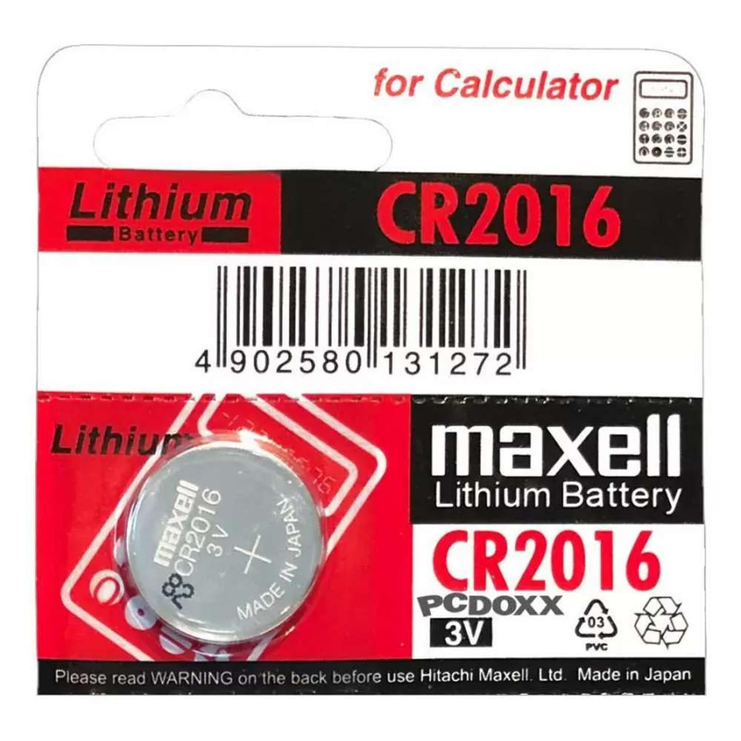 1x Pila Cr2016 Bateria Litio 3v Boton Reloj Control Llave Maxell plateado | Lider