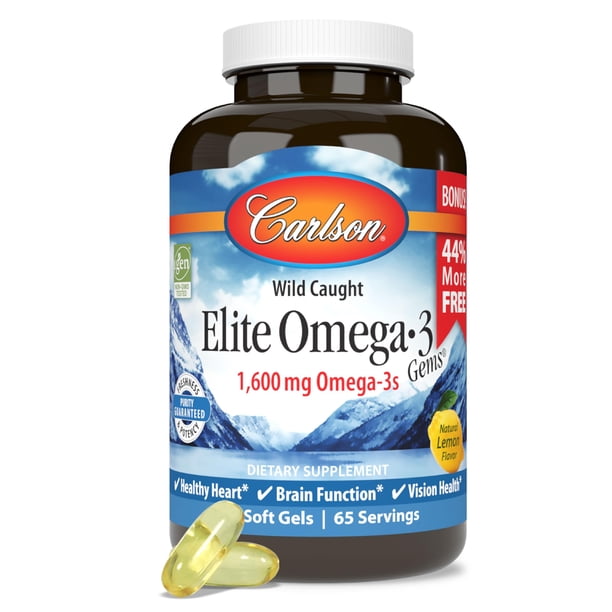 Suplemento Carlson Elite Omega-3 Gems 1600 mg 130 cápsulas blandas | Lider