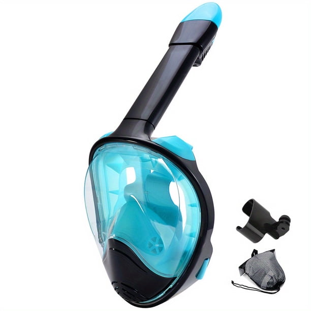 Full Face Snorkel Mask With Camera Mount, 180 Degree Panoramic View ...