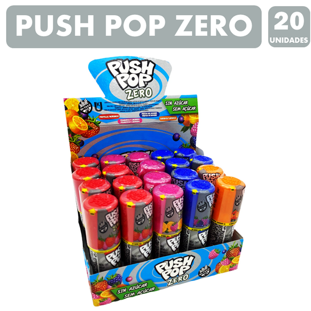 Push Pop Zero - Chupadedos Sin Azúcar (Caja Con 20 Un) | Lider