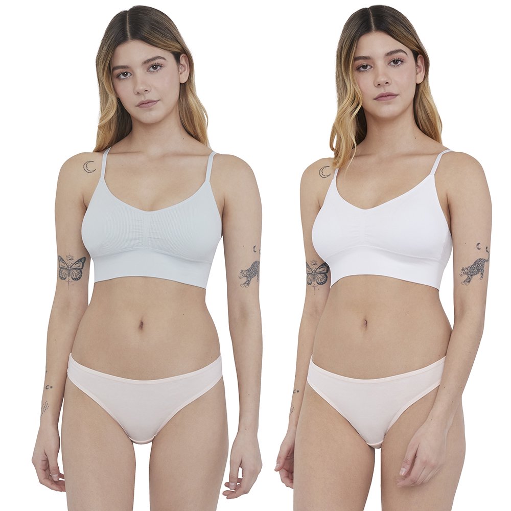 Peto Mujer Bipack Seamless Blanco - Celeste Corona | Lider