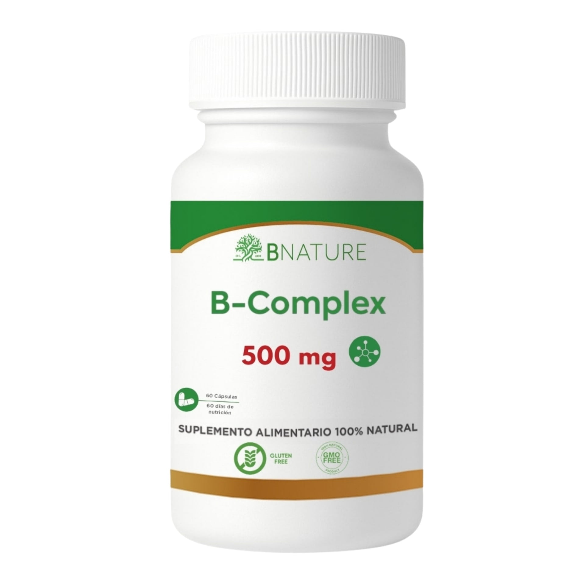 Vitaminas B Complex 500mg | Suplemento 60 caps B NATURE | Lider