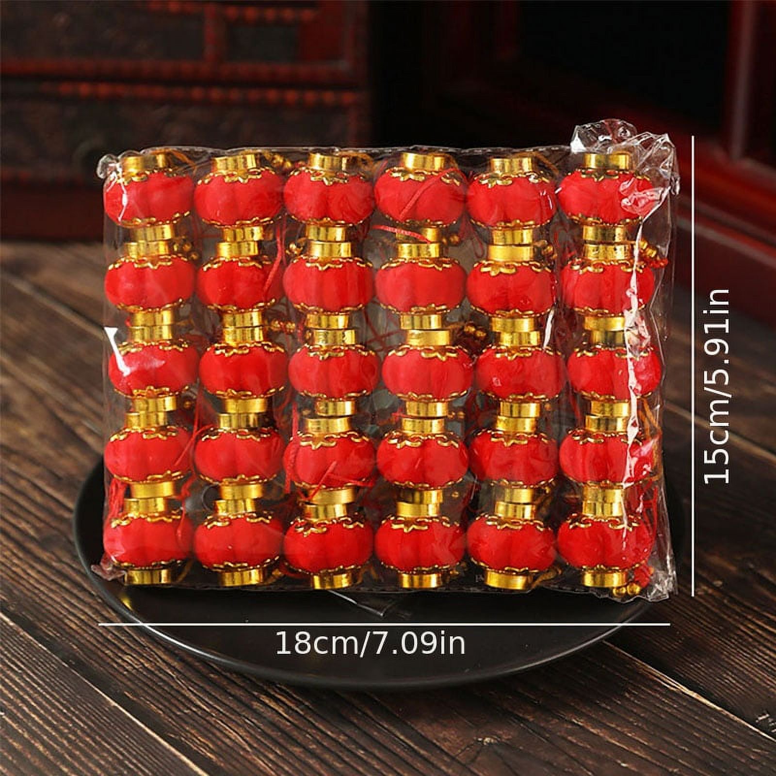 1 Pack/30pcs, Red Lantern Wedding Flocking Small Lantern Hanging Tree ...