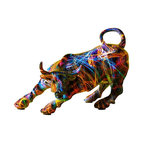 Estatua Toro Artesanía Artística Resina Colorida | Lider