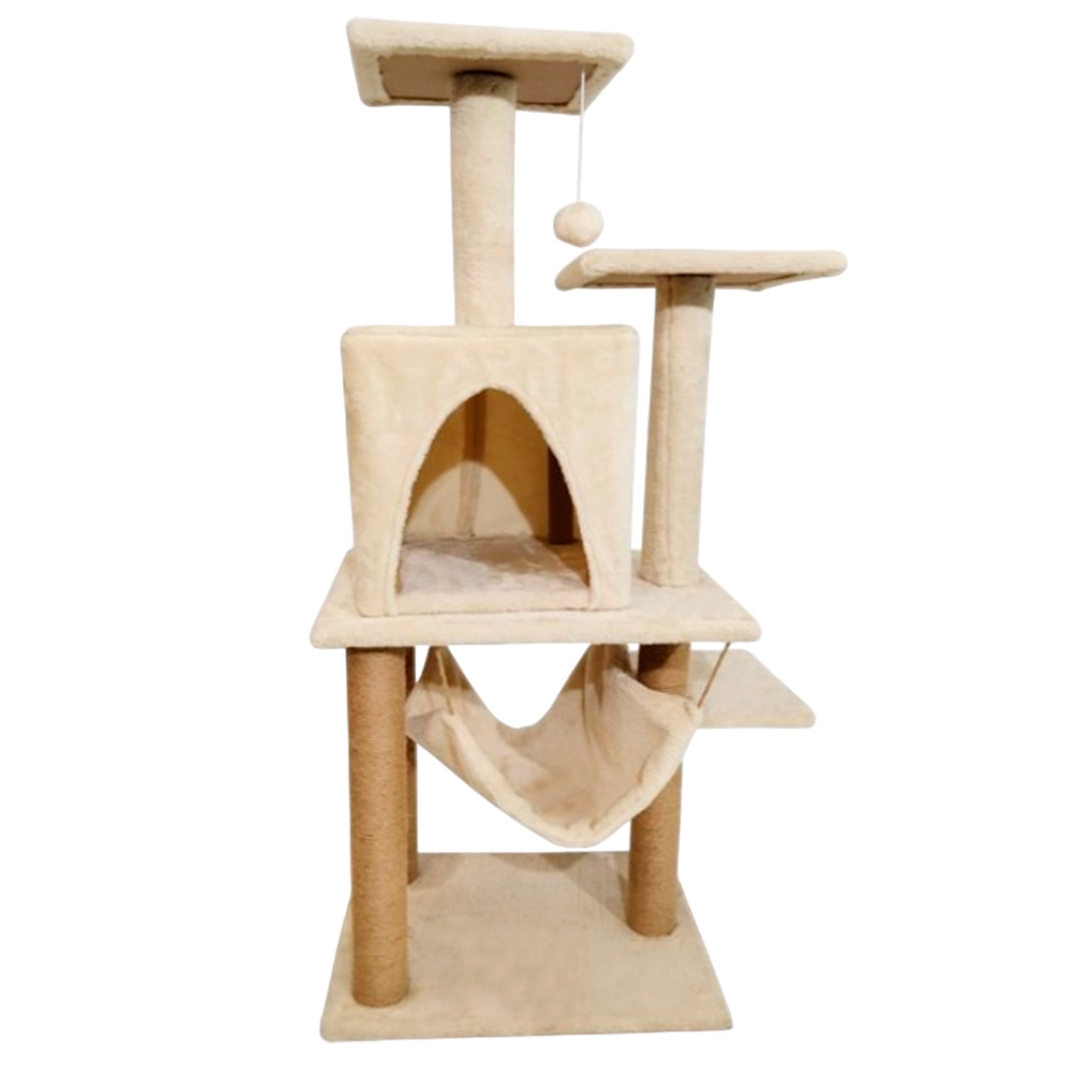 Torre Rascador Para Gatos Casa-hamaca 113cm Beige | Lider