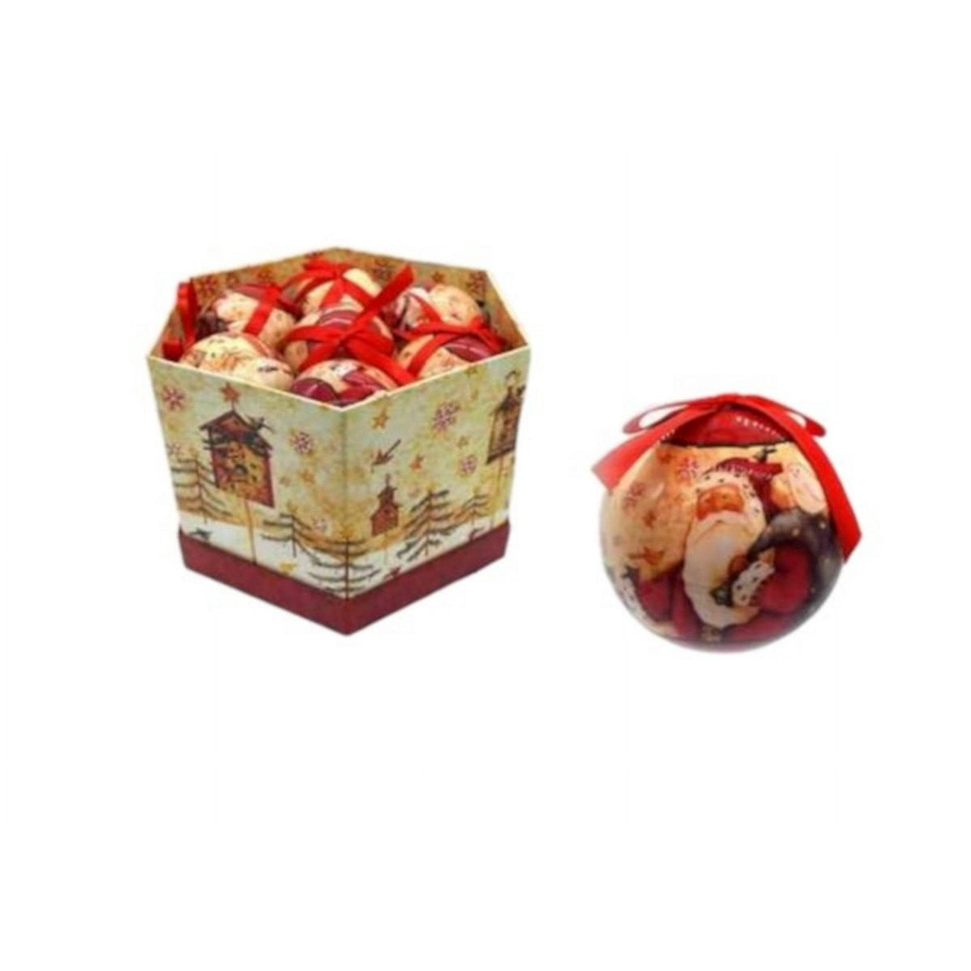 Pack 14 Bambalinas Navideñas Diseño Santa 8cm | Lider