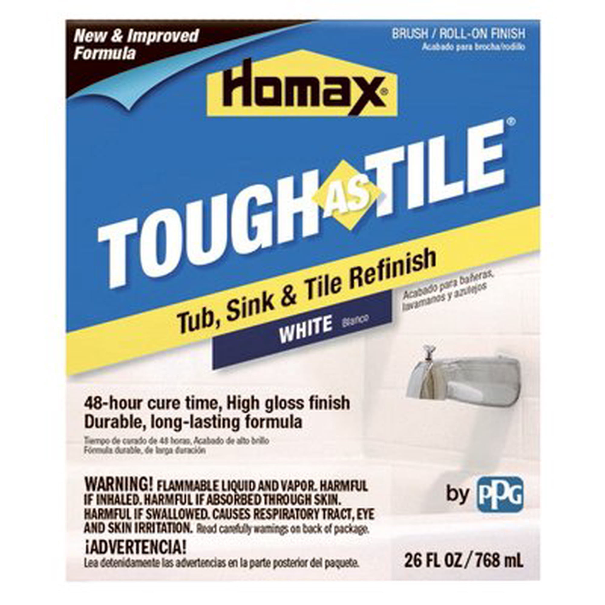 Kit de acabado de tarrinas y azulejos Homax Tough As Tile Gloss White ...