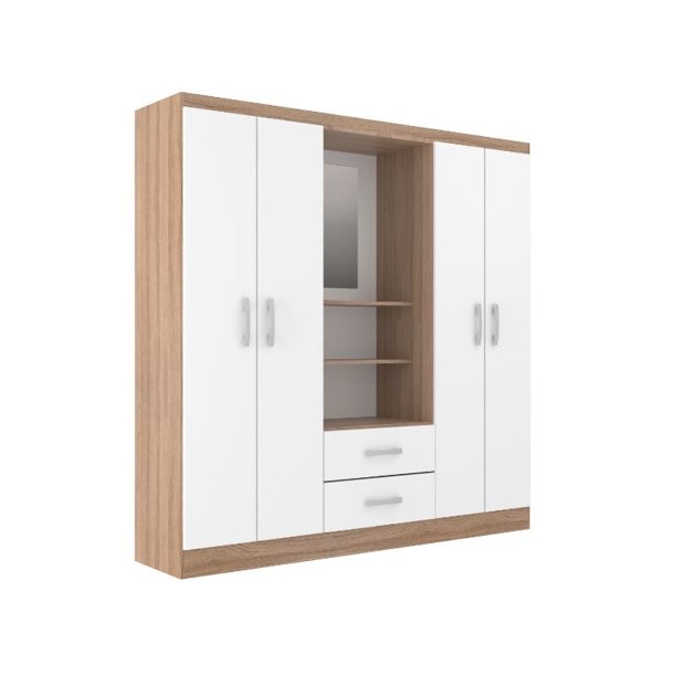 Clóset Evora 4P 2C Blanco - Roble | Lider