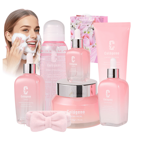 Kit Cuidado Facial Flamenco Colageno Tónico Serum Limpiador | Lider