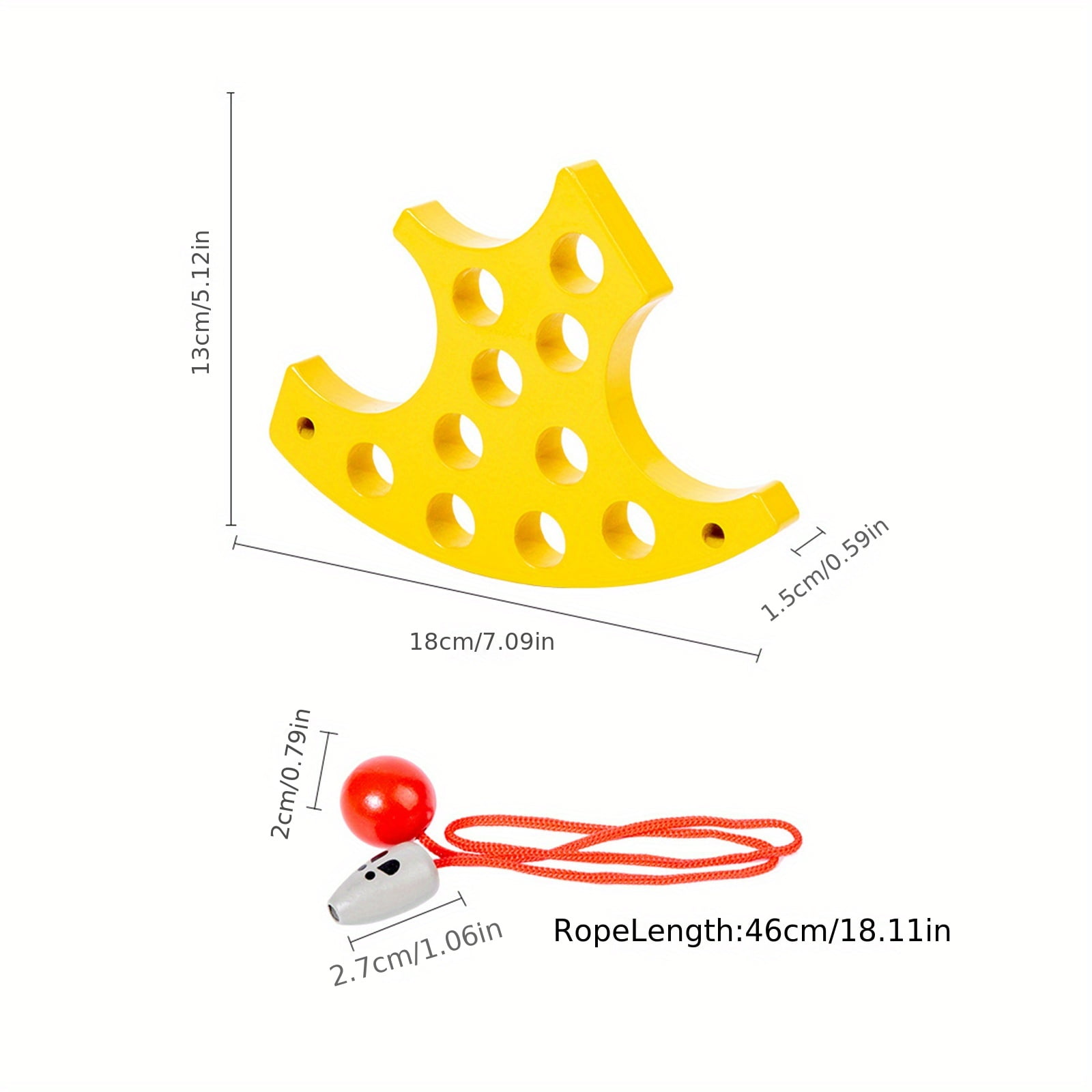 Wooden Cheese Threading Toy For Children, Montessori Early Education ...