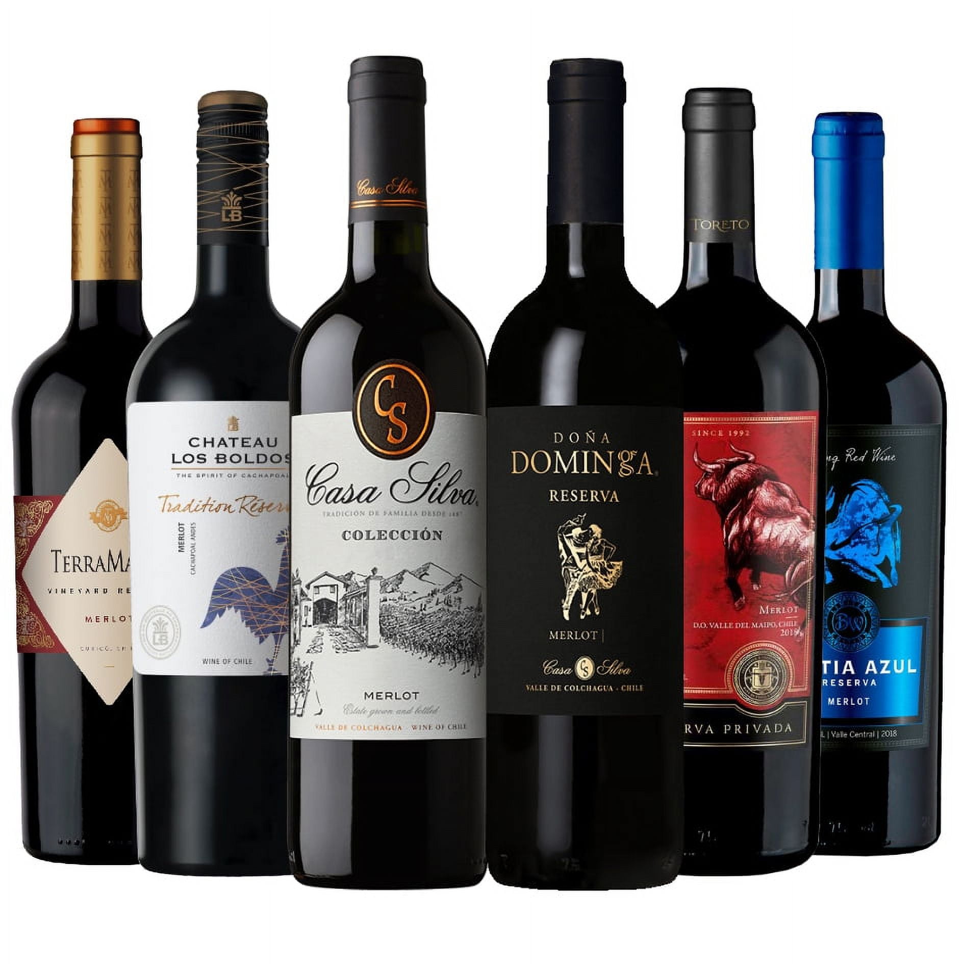 6 Vinos Mix Plus Reserva Merlot, 750 ml | Lider
