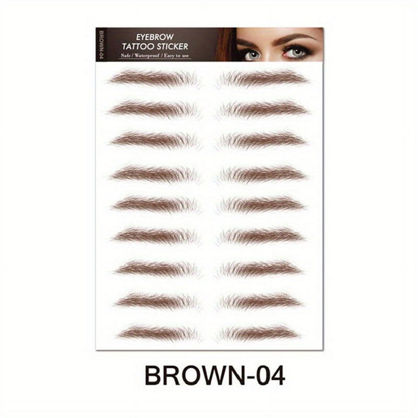 6D Eyebrow Tattoos Stickers Makeup Long Lasting Black Brown Eyebrow ...
