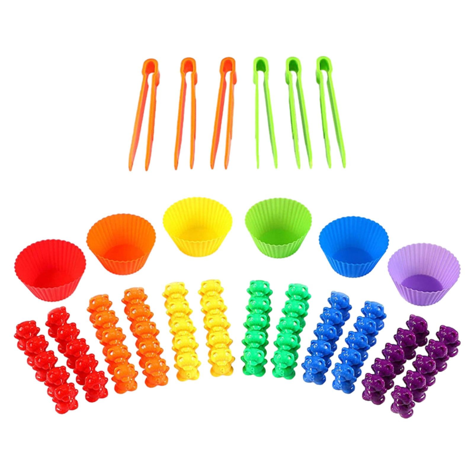 Contar Osos Con Vasos Apilables Montessori Para Niños, Niños Y Niñas De ...