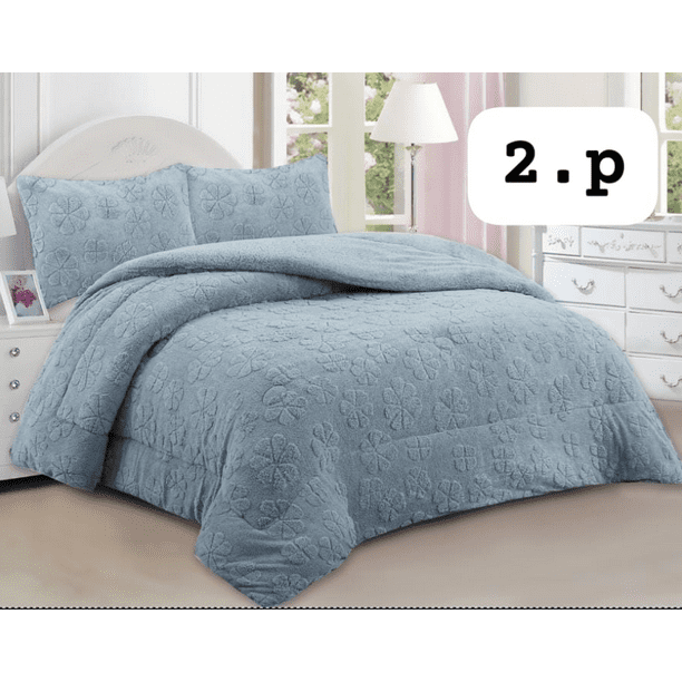 Cobertor Texturizado En Diseño De Trebol Color Azul Dos Plazas | Lider