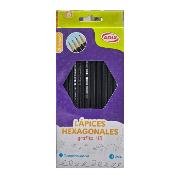 Lapiz Grafito Hb N° 2 Hexagonal Adix 12 Unidades | Lider