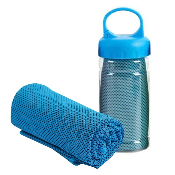 Toalla Refrescante con Botella de Plástico Celeste | Lider