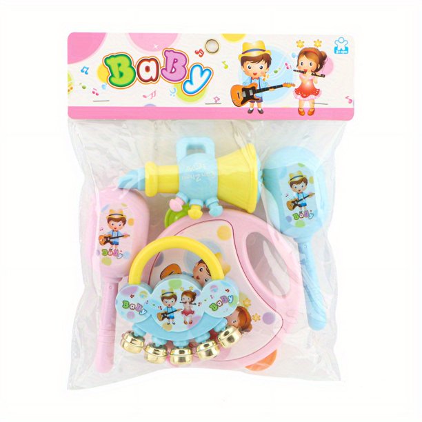 Baby Hand Rattle Baby Musical Instrument Toy Set, Hand Bell Sand Hammer ...