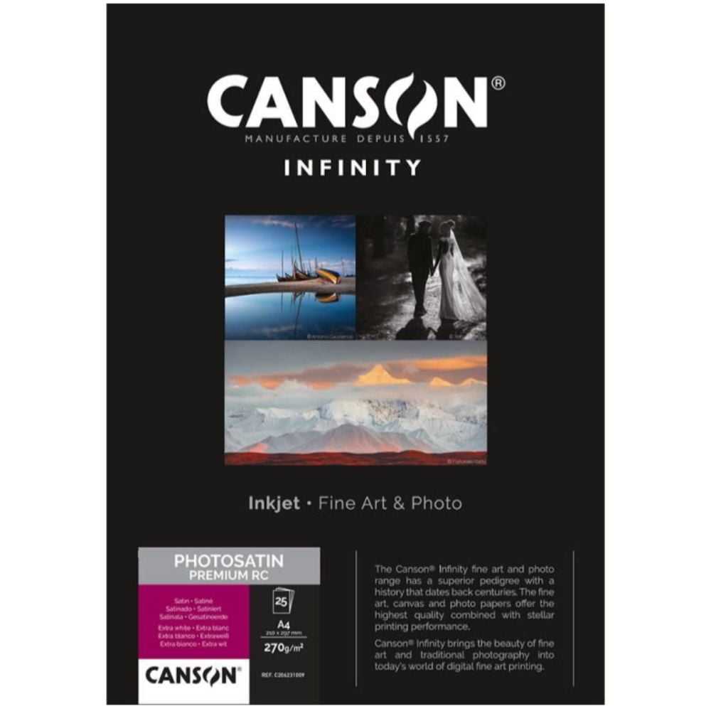 Canson Infinity Photosatin Premium RC 270gr Satinado A3+ 25h | Lider
