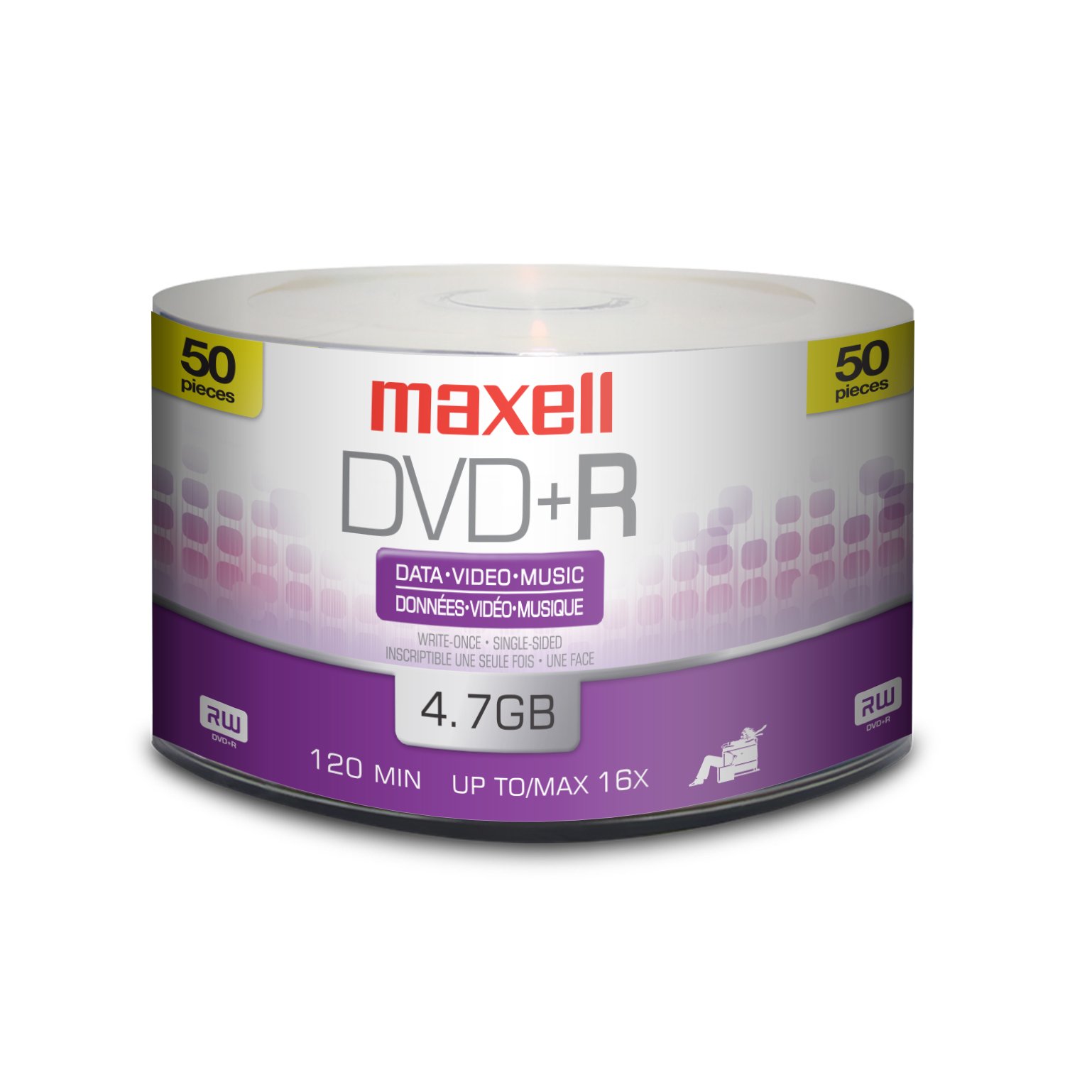50 DVD+R 4,7 GB, 16x, Disco Grabable Maxell | Lider