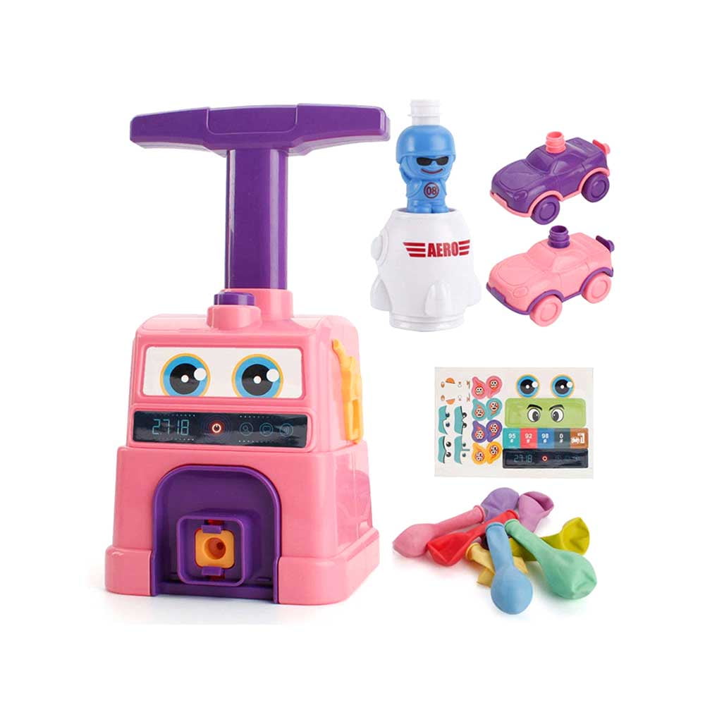 Bombin Inflador Globos Autos Cohete Juego Niños Rosado | Lider