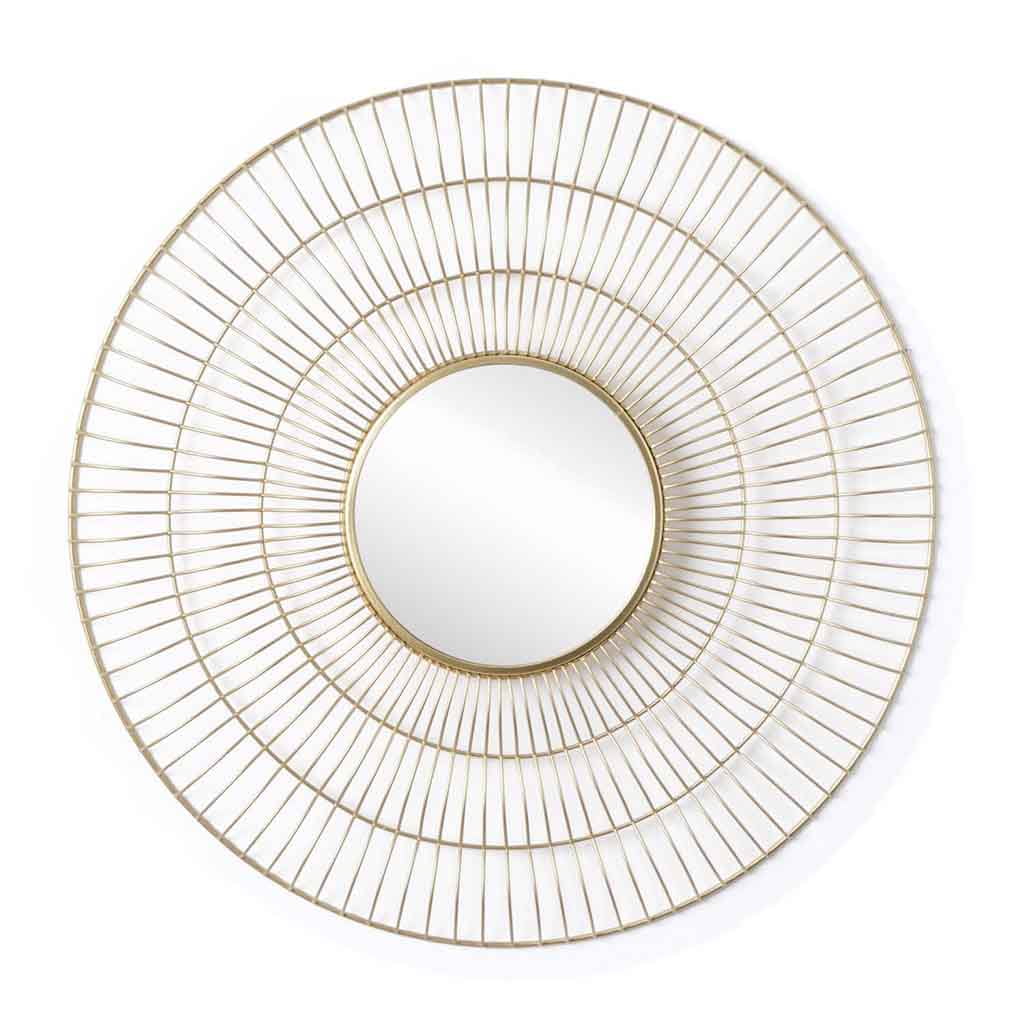 Espejo Ring Metal Rayas Dorado BVS | Lider