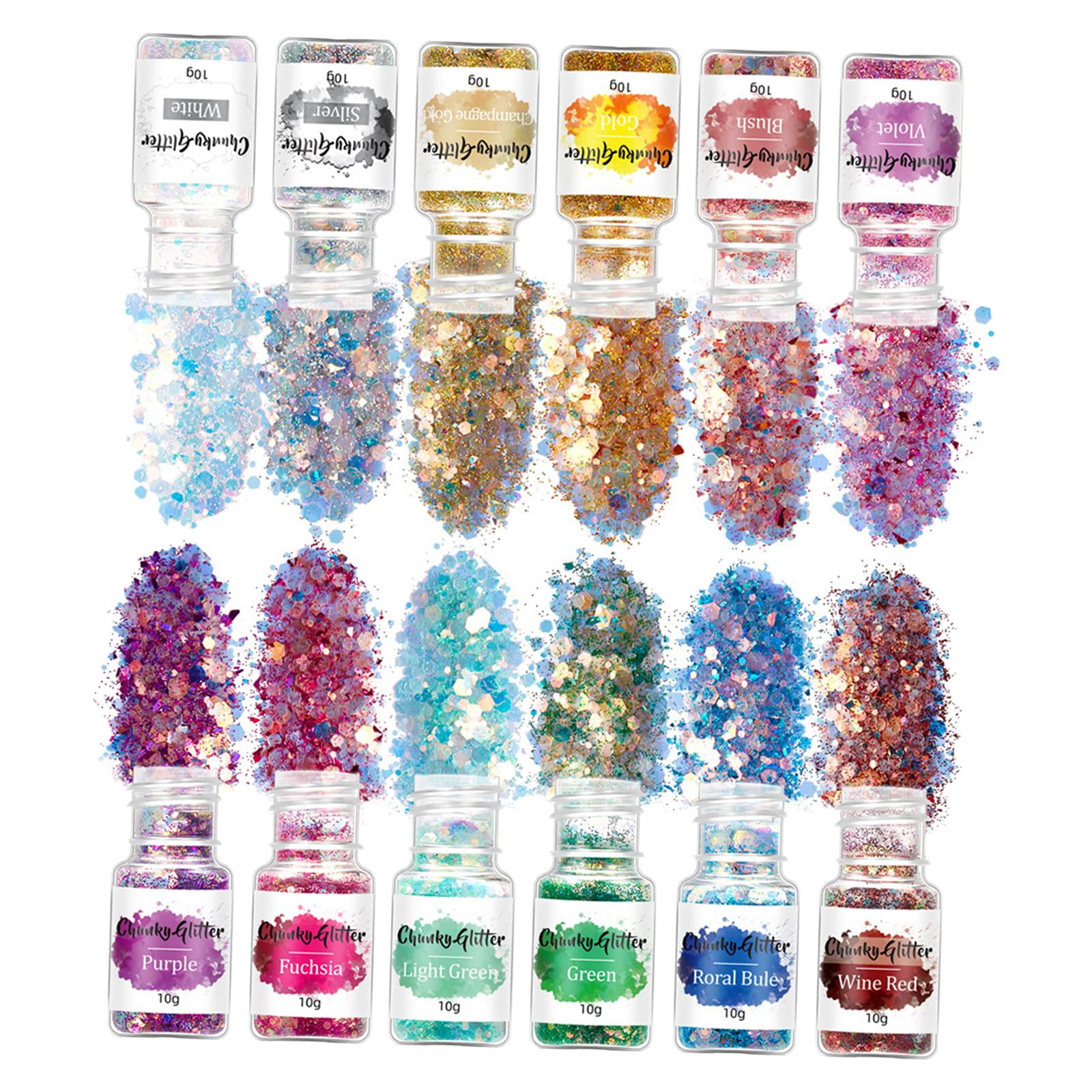 12 Colores Encantos Efecto Brillo Uñas Láminas Artísticas Escamas Para ...