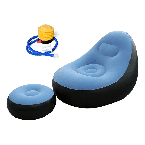 Sofá Tumbona Silla Inflable Reposa Pies Puff X L + Inflador Color ...