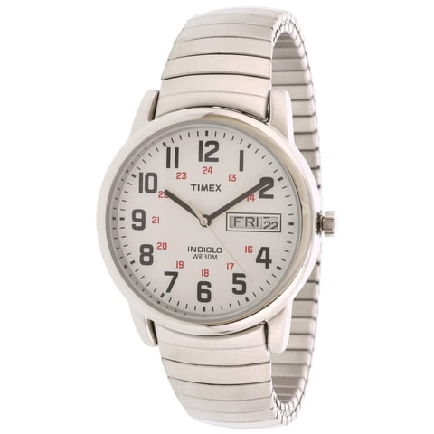Reloj Timex Easy Reader Para Hombre, 35 Mm, Funda Plateada