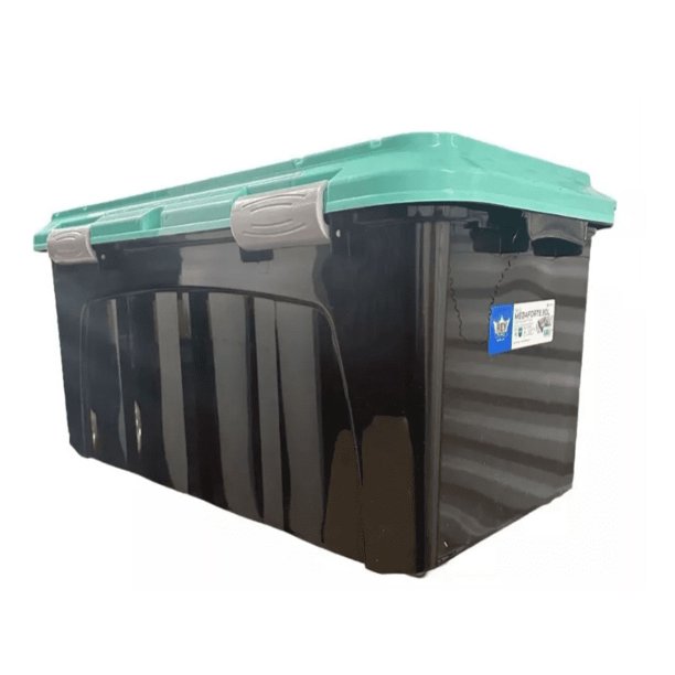 Baul Caja Almacenamiento Organizadora 90l NegroTurquesa | Lider