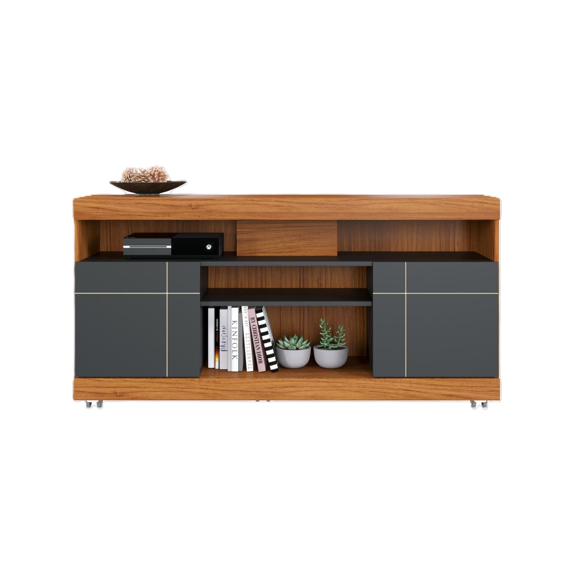 Rack Yara TV 47" 2 Puertas Negro | Lider
