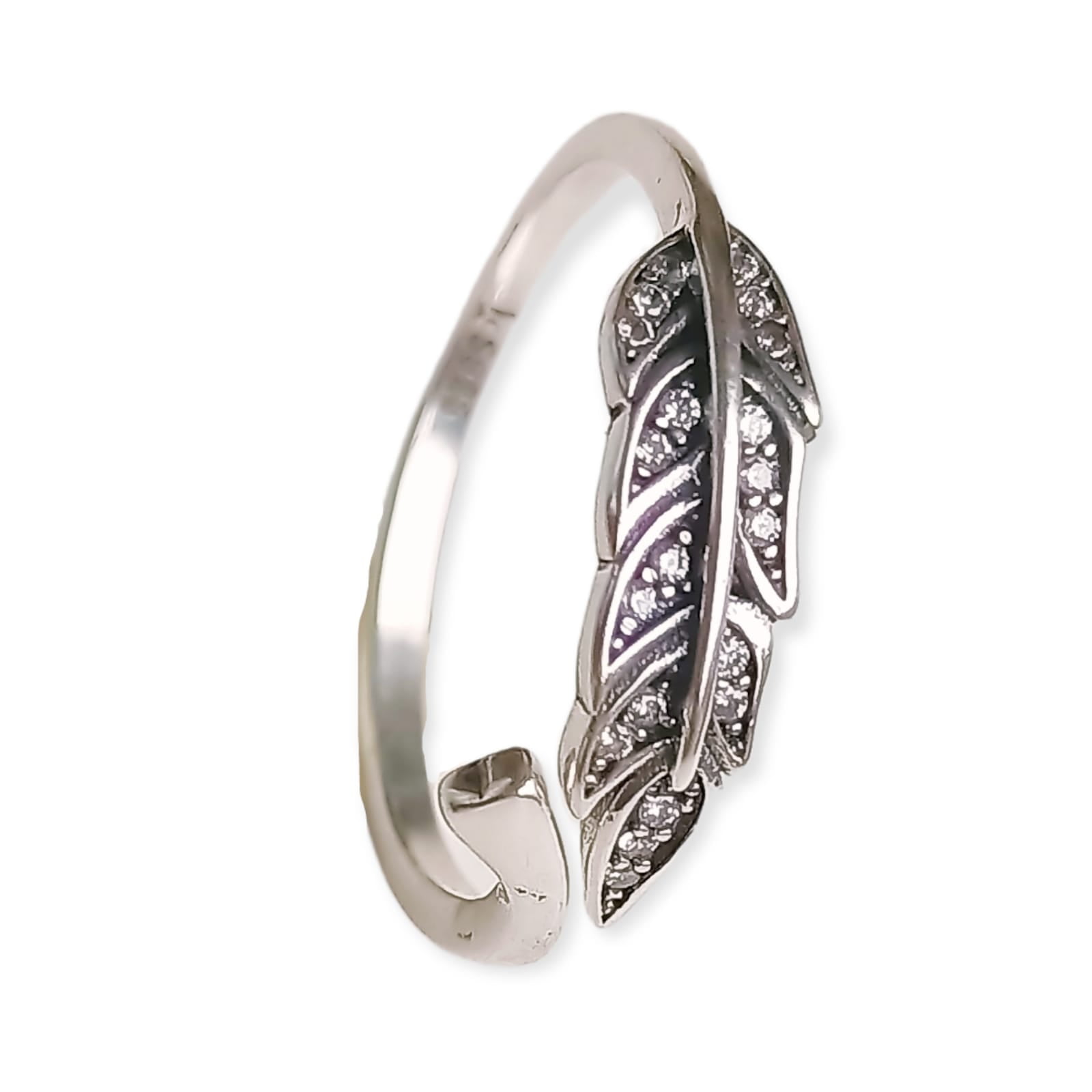 Anillos plumas alas zirconia plata 925 ajustable | Lider