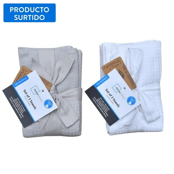 Set 3 Toalla Visita 30x30cm 100% Algodón surtido | Lider