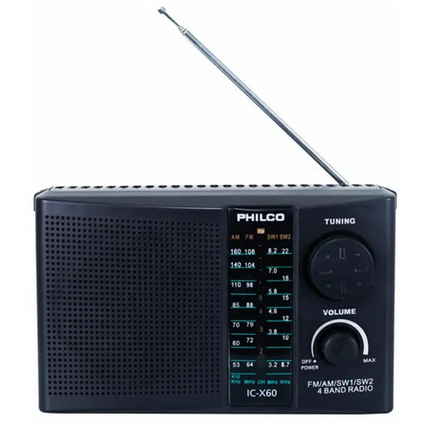 Radio Portatil AM FM SW1 4 Bandas Negro CX60 | Lider