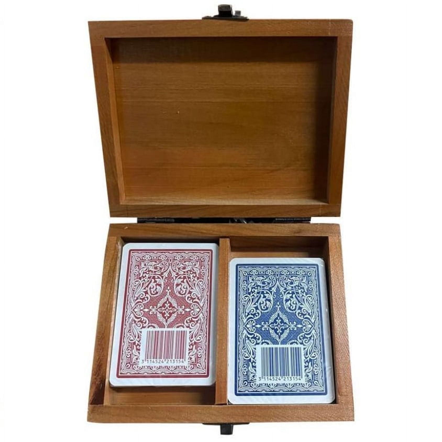 Juego Naipe Ingles En Caja De Madera 2 Mazos Version Lujo | Lider