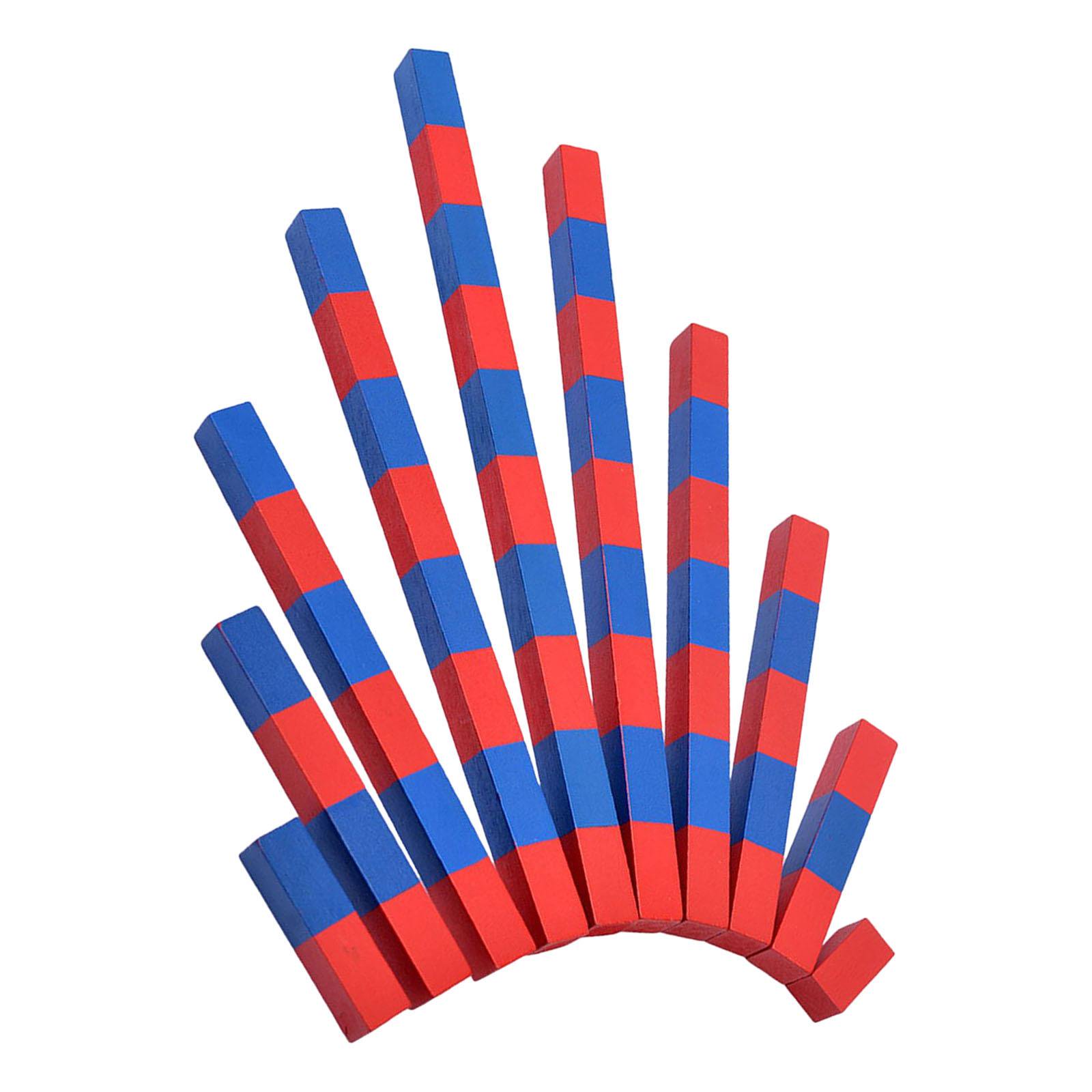Montessori Red Blue Number Rods Count De 1 A 10 Numérico Para ...